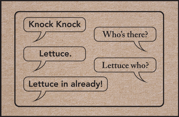 Knock Knock Who's There Lettuce Doormat