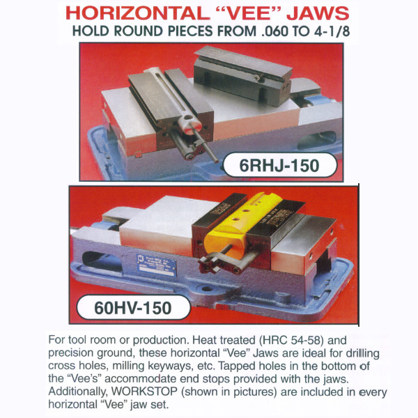 SNAP Jaws 6" VEE JAW 1" TO 3 1/8" for 6" Kurt Vise 6OHV-150