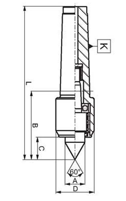 Toolmex Slim Casing Live Center MT#4