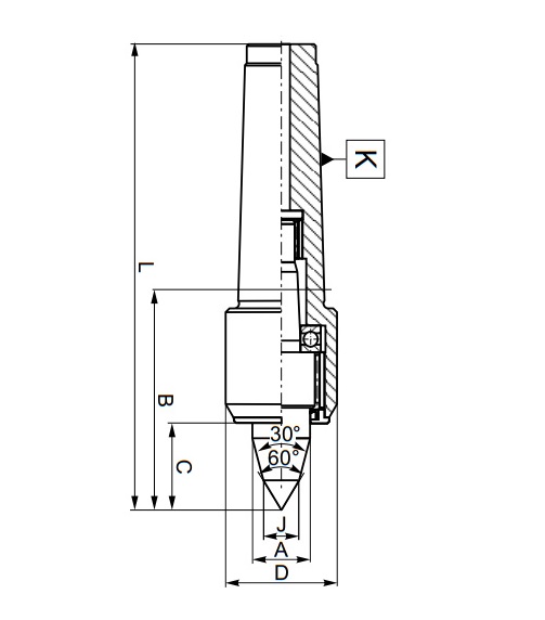 Toolmex Slim Casing Live Center MT#2 Extended Spindle