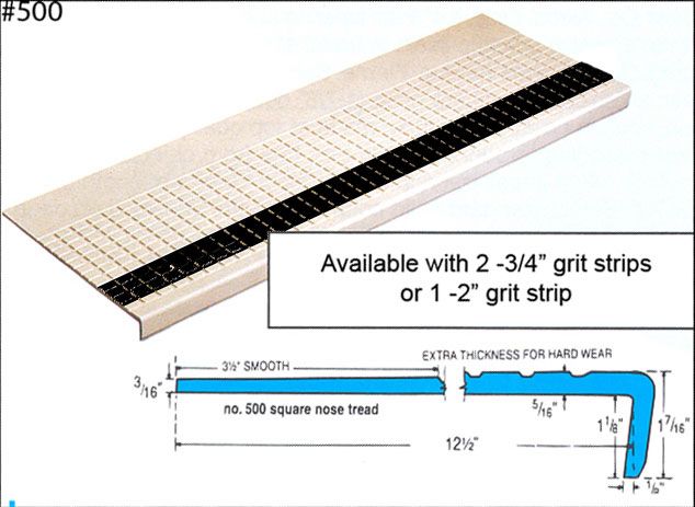 Grit Strip Stair Tread - Heaviest Gauge | All Stair Treads