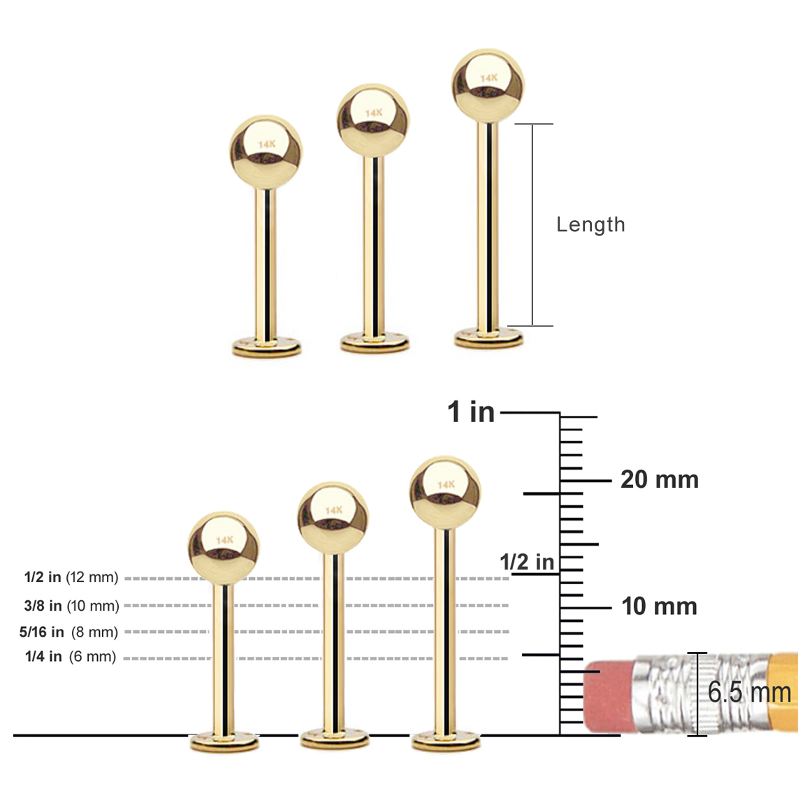 14K Gold Comfy Flat Back Tongue Ring