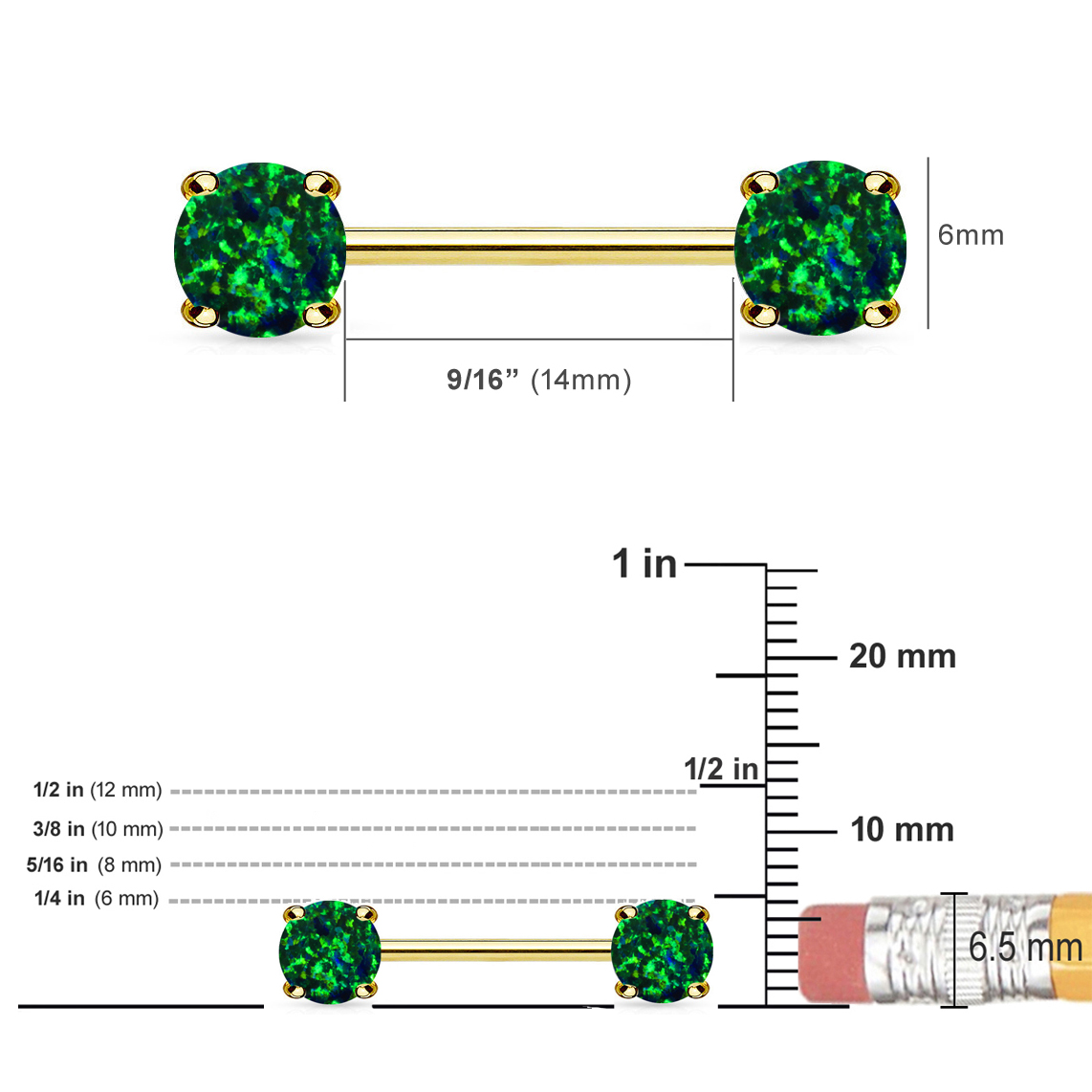 Emerald nipple piercing store