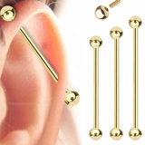 14K Gold Industrial Barbell Single Earring