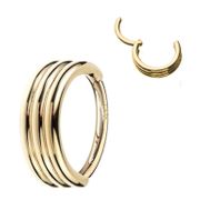 14K Rose Gold Segment Clicker Ring - 18G, 3/8"