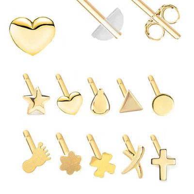 14K Gold Mini Single Cartilage Stud Earring