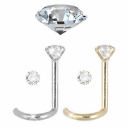 DIAMOND Platinum Nose Ring - SCREW
