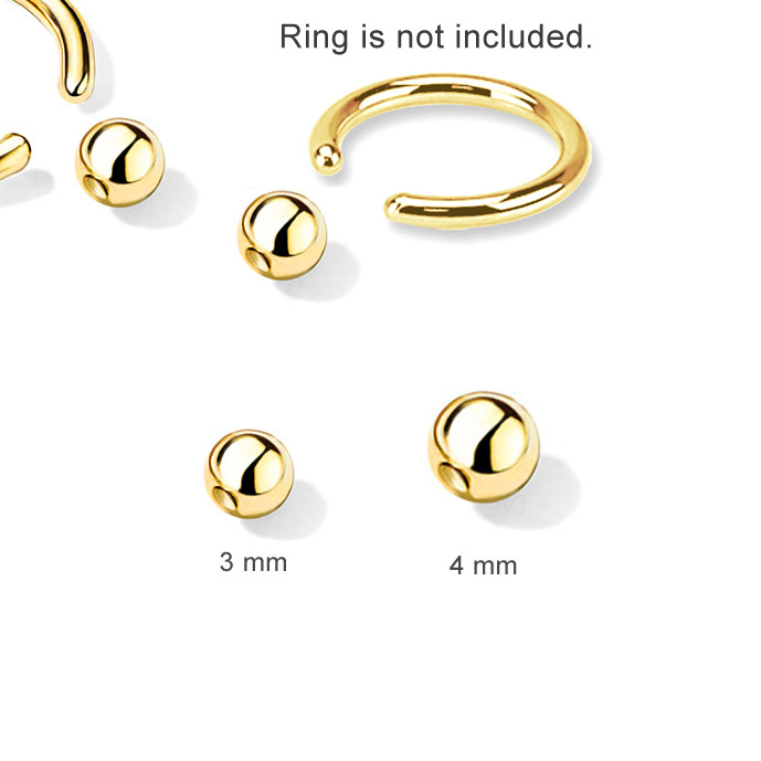 14K Gold Replacement Ball for CBR (Captive Bead Ring)