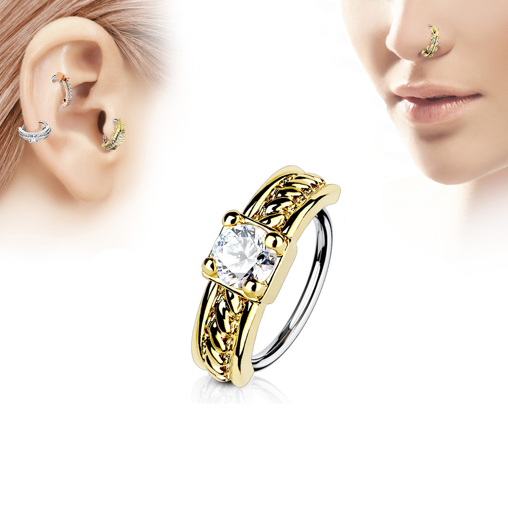 316L 20G Hoop Ring - Nose, Cartilage Piercing - Half Circle (Yellow Gold)