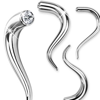 Pair of 316L Jeweled S-Curve Tapers