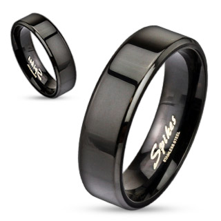 Spikes stainless steel black ring store