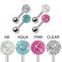 316L 360 Ferido Crystal Tongue Ring with Clear Coat Safe
