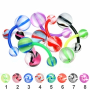 Bioplast Flexible UV Ripple Belly Button Ring