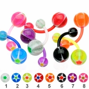 Bioplast Flexible UV Ripple Belly Button Ring
