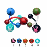 Flexible Bioplast UV Belly Button Ring