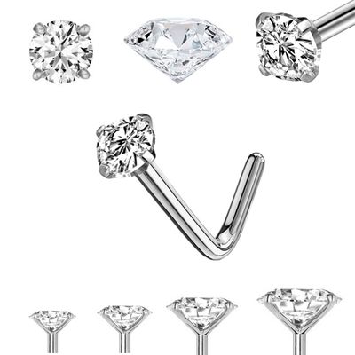 DIAMOND Low-Profile Platinum Nose Stud (L-shape)
