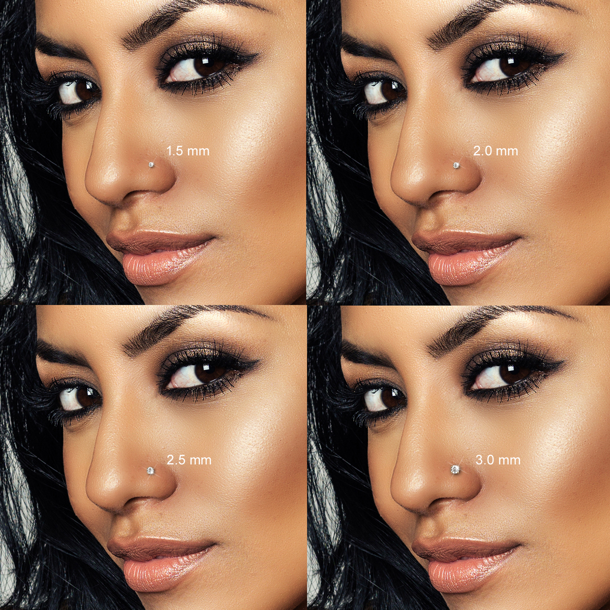 14K Gold Threaded 18G Flat Back Stud with Easy Guide Pin