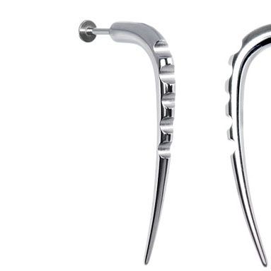 316L Disturbed Carved Claw Labret / Tusk