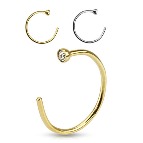 Easy Fit Jeweled Nose Hoop 20G
