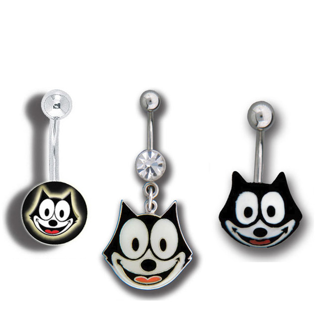 316L Felix the Cat Belly Button Ring