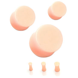 Pair of Flesh Tone Acrylic Plug Earrings / Retainer