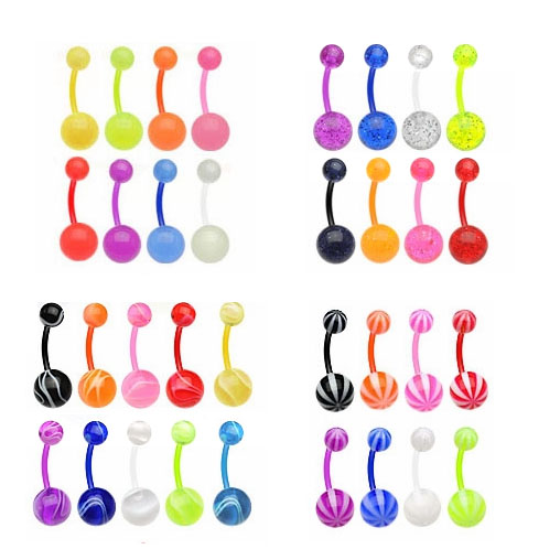 Flexible Bioplast UV Belly Button Ring