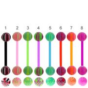 Bioplast Flexible UV Lollipop Tongue Ring Barbell