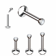 G23 Titanium Threaded Trinity Flat Back Stud - 16G