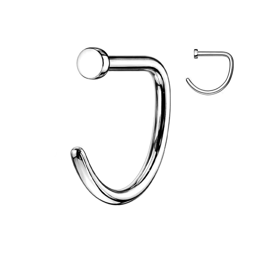G23 Titanium Comfy D-shape Disc-End Easy Fit Bendable Open Hoop