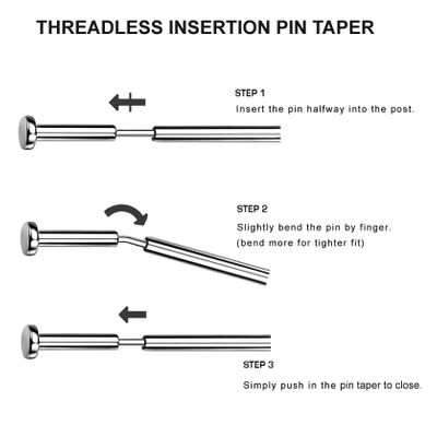 G23 Titanium Easy Insertion Pin Taper for Titanium Threadless Jewelry