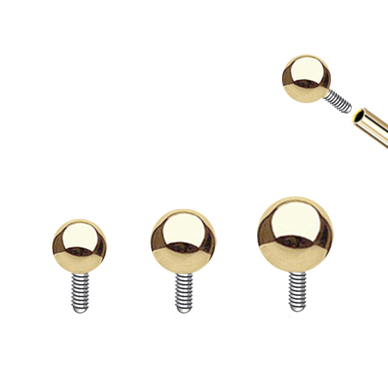 G23 Titanium PVD Gold Replacement Ball for 16G Internally Threaded Post ...