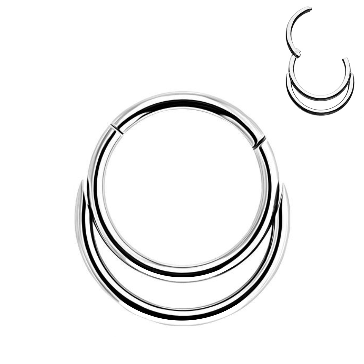 G23 Titanium Seamless Double Loop Clicker Ring