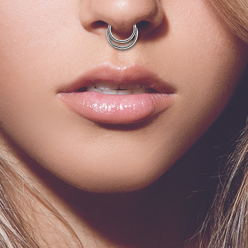 G23 Titanium Seamless Double Loop Clicker Ring