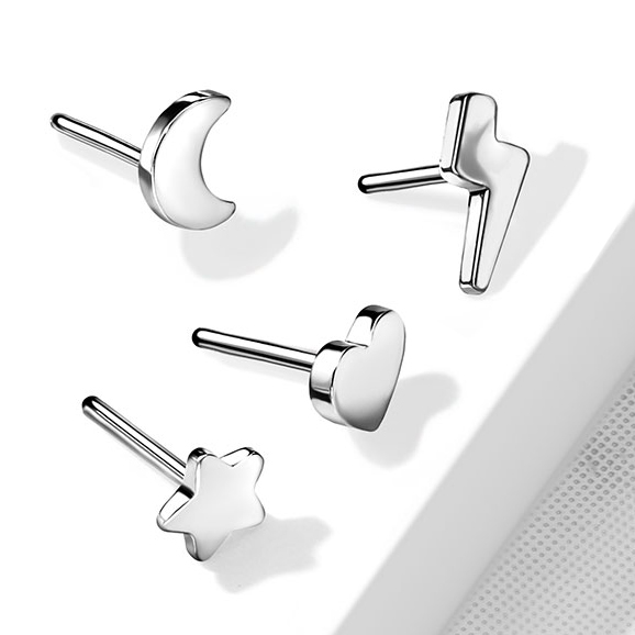 G23 Titanium Threadless Bend-To-Fit Basic Push-In Flat Back Stud