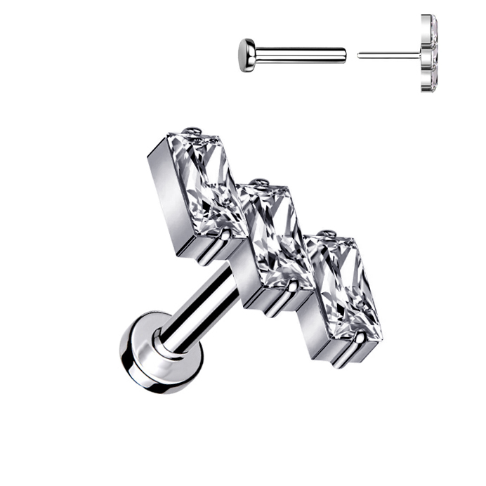 G23 Titanium Threadless Bend-To-Fit Push-In Flat Back Stud - Slanted ...