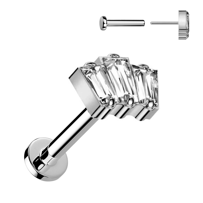 G23 Titanium Threadless Bend-To-Fit Push-In Flat Back Stud - Triple ...