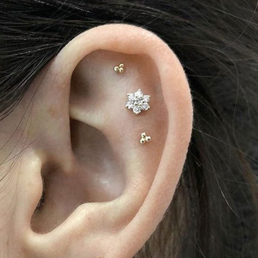 G23 Titanium Threadless Bend-To-Fit Push-In PVD Flat Back Stud - Ball ...