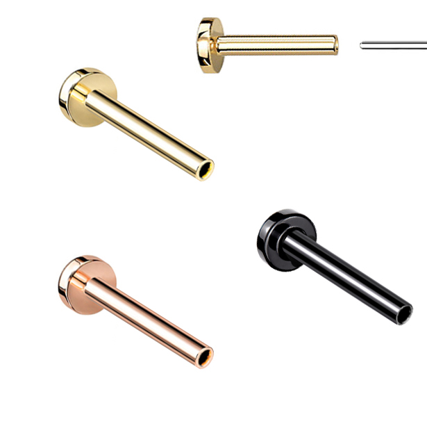 G23 Titanium Threadless Push-In Replacement PVD Flat Back Post