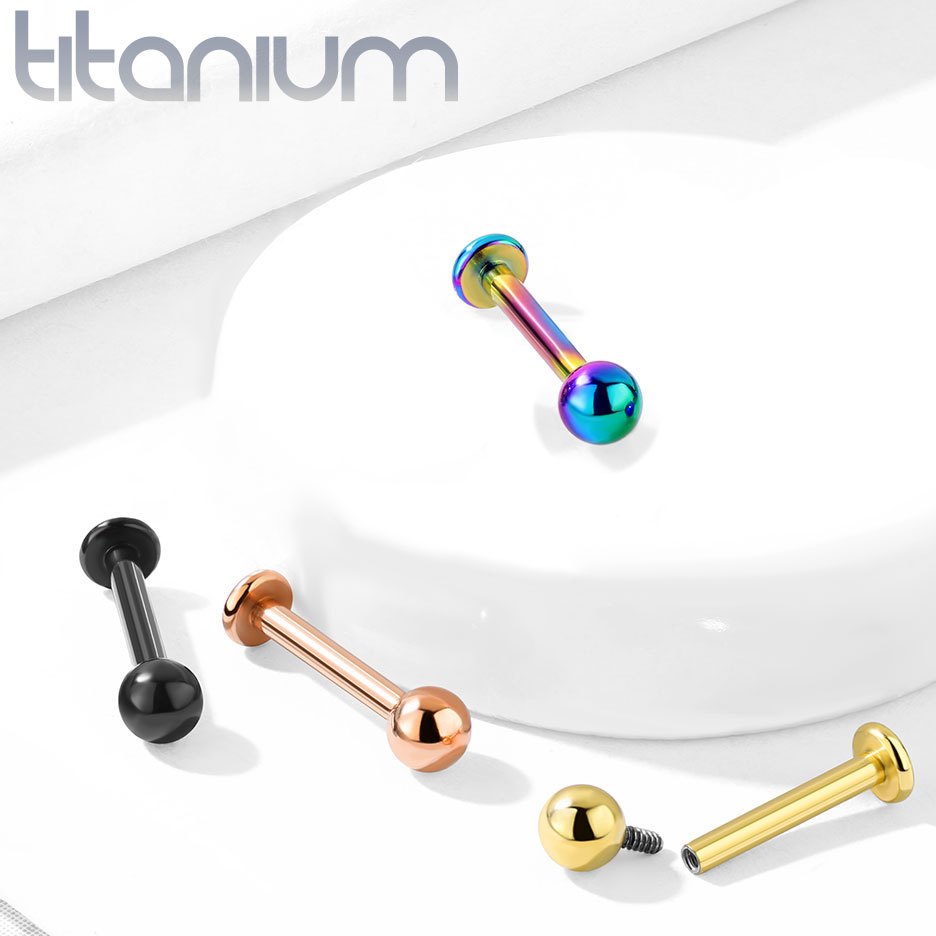 G23 Titanium Wear-Resistent PVD Threaded Ball Labret