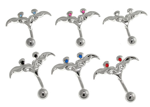 316L Jeweled Tribal Belly Button Rings (Pack of 6)