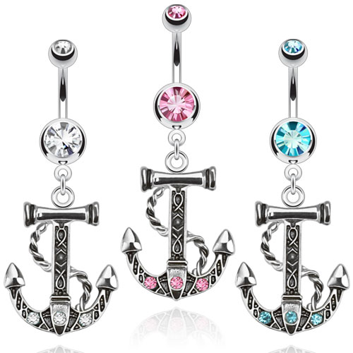 316L Tribal Anchor Belly Button Ring