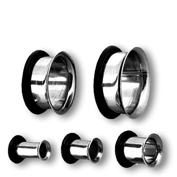 Pair of Single Flared Flesh Tunnel Plug Earrings
