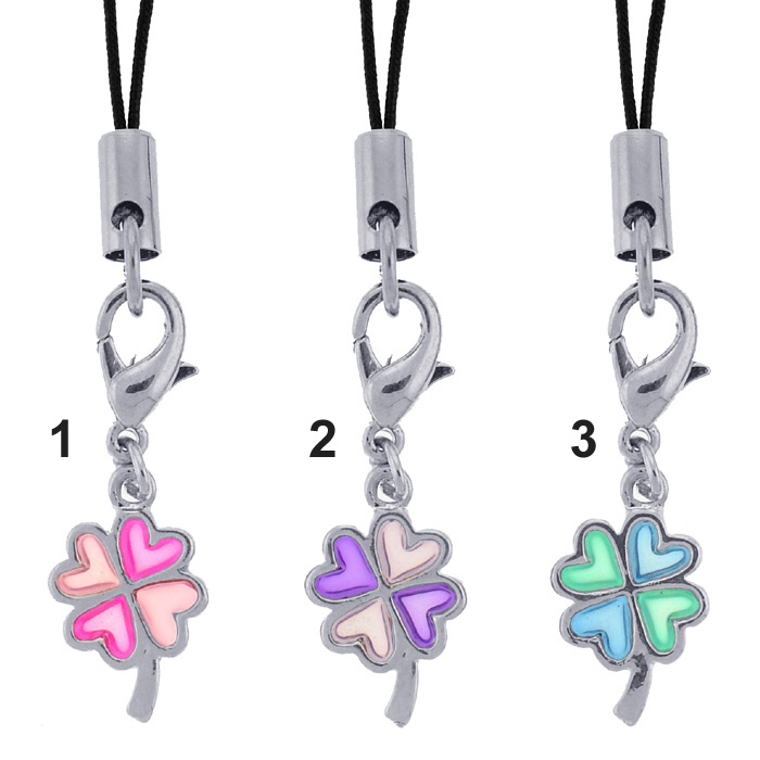 Stained Glass Clover Cell Phone Charm