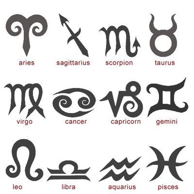 Temporary Zodiac Tattoos (Set of 5)