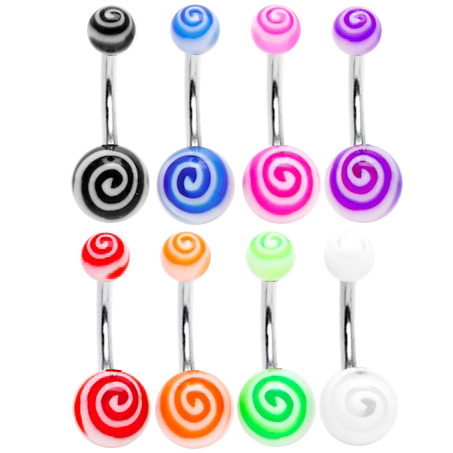 316L Tornado UV Belly Button Ring