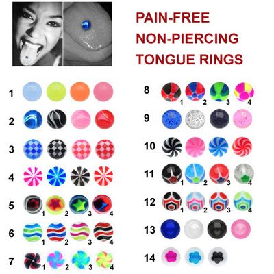 UV Fake Tongue Ring Barbell (Mix and Match)