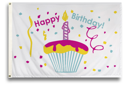 Birthday Flags - Birthday Cupcake