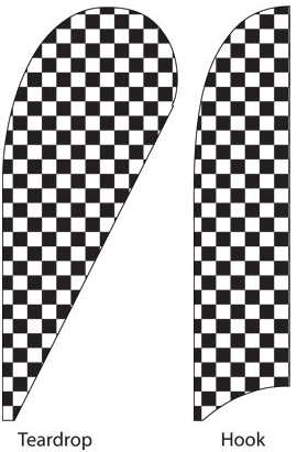 Black Checkered Feather Flags