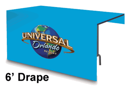 Custom Table Drape 6' - Unlimited Colors - No Set up Fees!