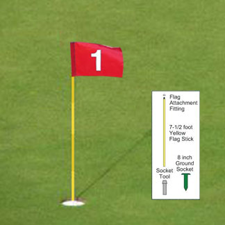 Golf Flag Poles -2 Piece Individual Pole Kit